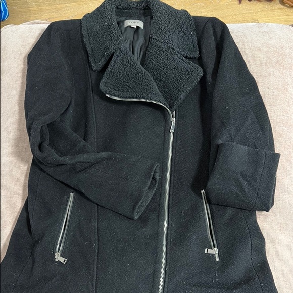 LOFT | Jackets & Coats | Loft Black Teddy Jacket With Zipper Details ...